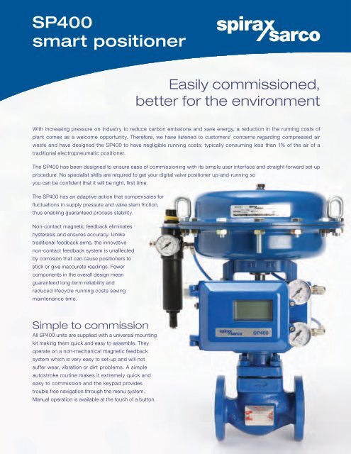 SP400 smart positioner - Spirax Sarco