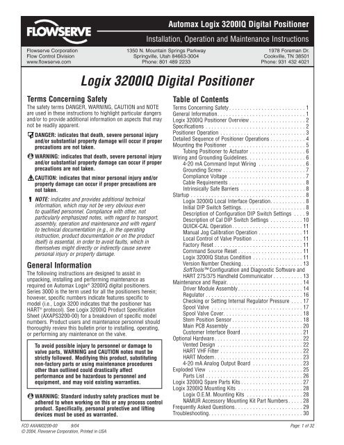 Logix 3200IQ Digital Positioner - Flowserve Corporation