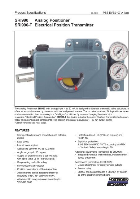 SRI990 Analog Positioner - FOXBORO ECKARDT