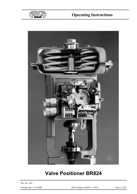 Valve Positioner BR824 - ARCA-Regler GmbH