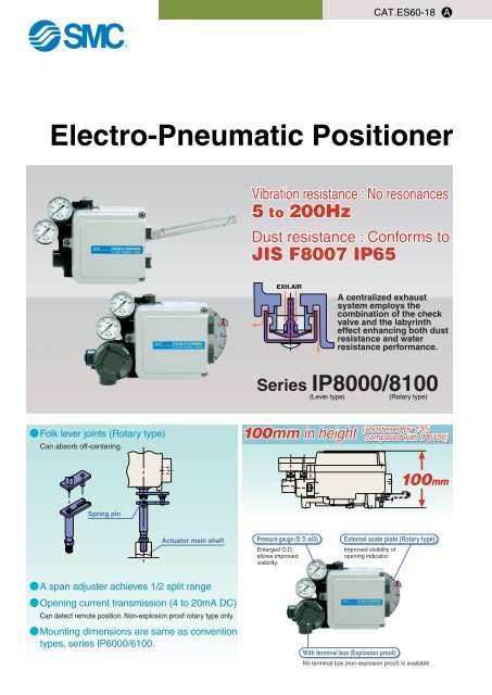 Series IP8000/8100 Electro-Pneumatic Positioner - SMC ETech