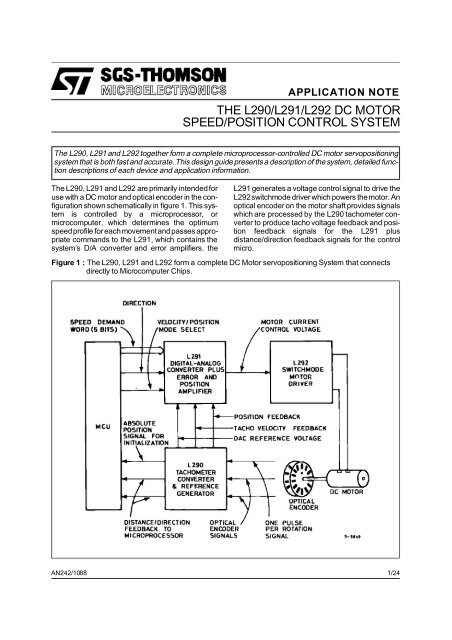 the l290/l291/l292 dc motor speed/position control system - IUFM de ...