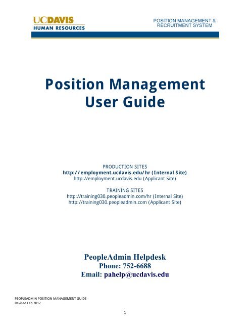 Position Management User Guide - Human Resources