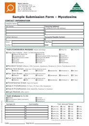 certificate of analysis - Romer Labs