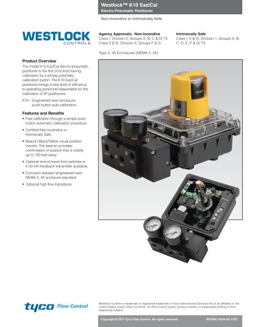Westlock™ K10 EaziCal Flow Control - Valves and Controls