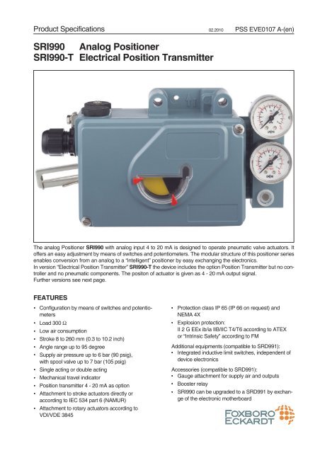 SRI990 Analog Positioner SRI990-T Electrical Position Transmitter