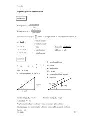 BMAT PHYSICS FORMULA SHEET BY MEDIFY