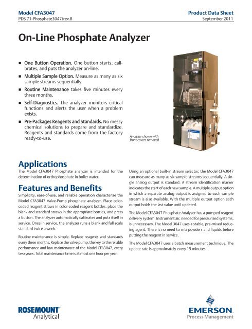 On-Line Phosphate Analyzer - Emerson Process Management