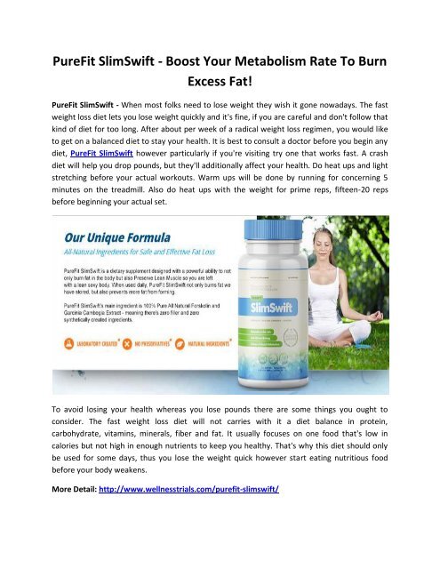 PureFit SlimSwift - Boost Confidence & Energy Level In Your Body!