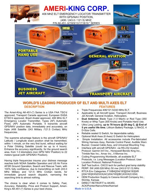 specifications for model ak-451 - Ameri-King.com