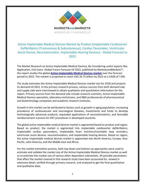 Active Implantable Medical Devices121