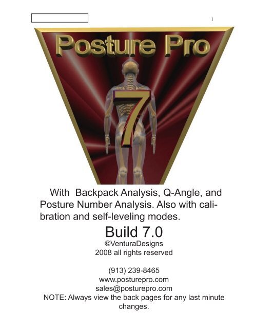 Posture Pro 7 Manual