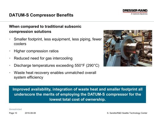 DATUM-S Compressor Benefi
