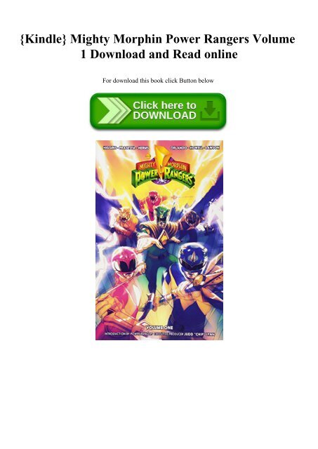 {Kindle} Mighty Morphin Power Rangers Volume 1 Download and Read online