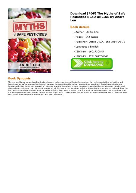 The Myths Of Safe Pesticides