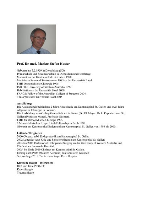 Prof. Dr. med. Markus Stefan Kuster