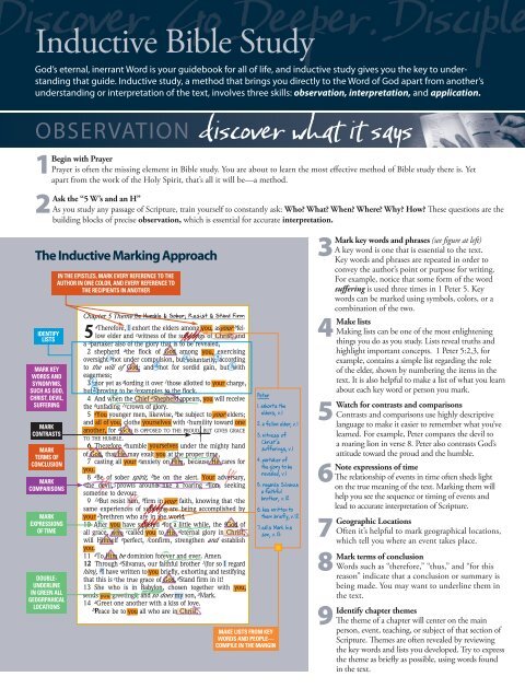 Inductive Bible Study Overview Precept Ministries International