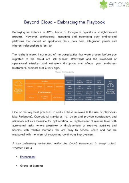 Beyond Cloud – Embracing the Playbook