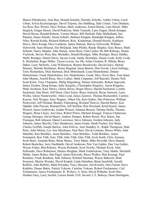 Sharon Ellenbecker, Joan Rau, Donald Scheibe, Dorothy Scheibe ...