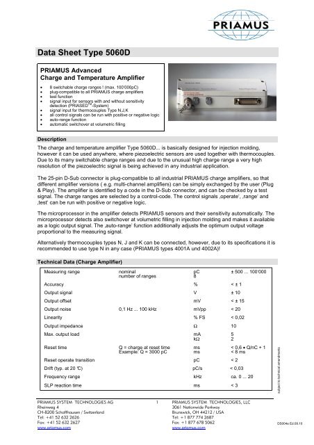 Data Sheet Type 5060D - Priamus
