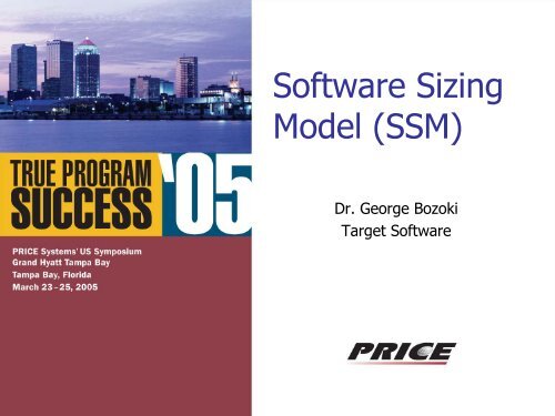 Software Sizing Model (SSM) - PRICE Systems