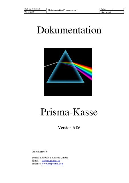 Dokumentation Prisma-Kasse - Prisma Software Solutions GmbH