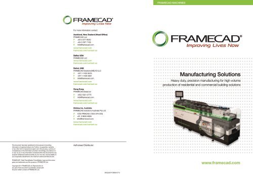 Manufacturing Solutions - Framecad