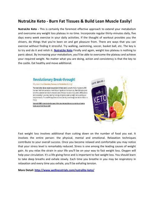 NutraLite Keto - Burn Fat Tissues & Build Lean Muscle Easily!