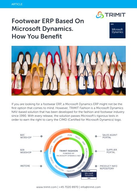 Footwear ERP based on Microsoft Dynamics: TRIMIT Fashion