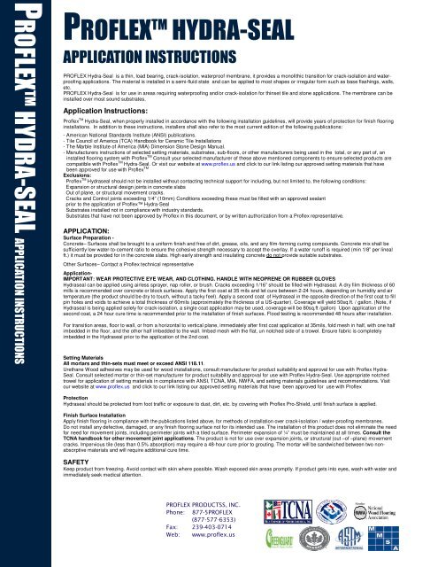 PROFLEX TM HYDRA-SEAL APP