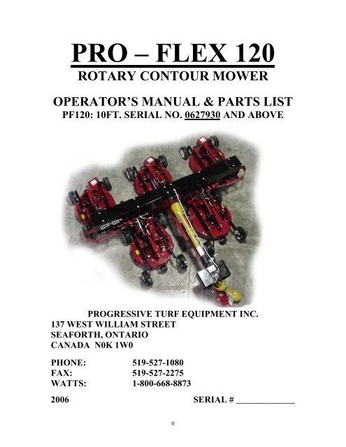 Pro flex 120 - Progressive Turf Equipment Inc.