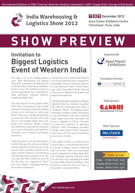 SHOW PREVIEW - India Warehousing & Logistics Show