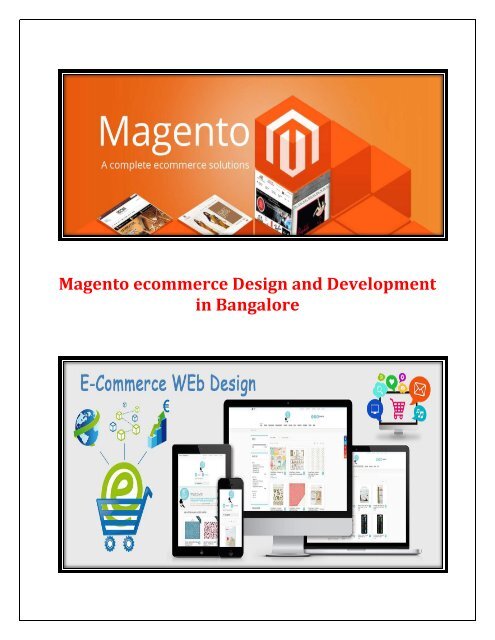 Magento eCommerce Design and Development in Bangalore