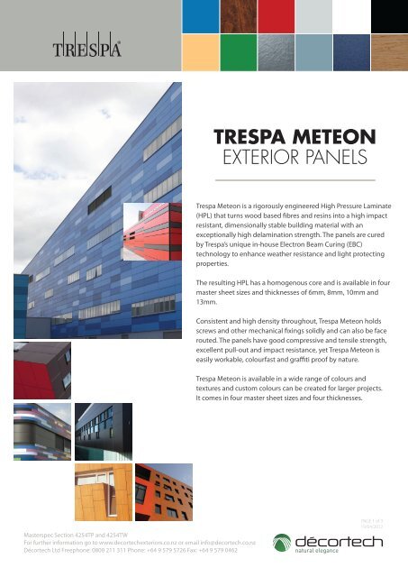 TRESPA METEON EXTERIOR PANELS - Decortech