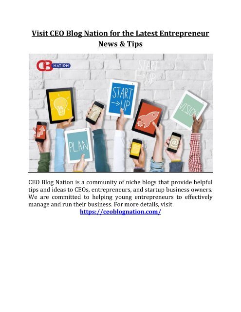 Visit CEO Blog Nation for the Latest Entrepreneur News & Tips