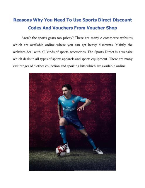 Reasons Why You Need To Use Sports Direct Discount Codes And Vouchers ...