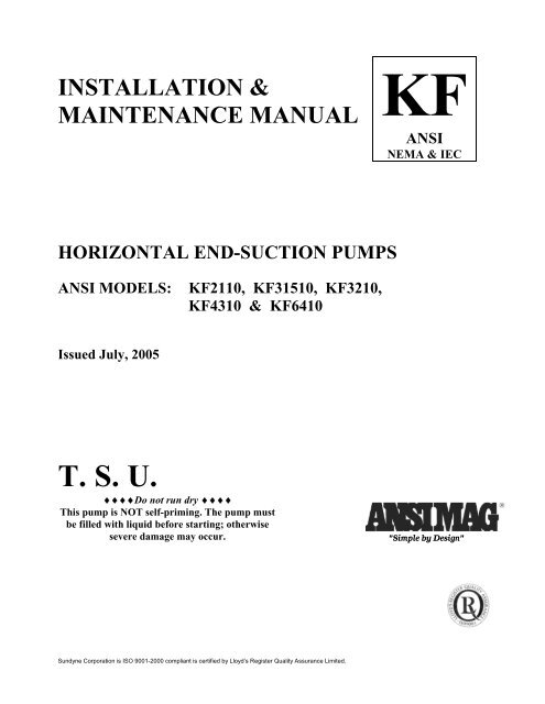 KF Manual - JH Process Equipment
