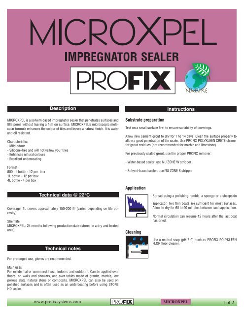 Technical Data Sheet - pdf - Profix