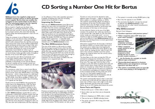CD Sorting a Number One Hit for Bertus - Logismarket, the Industrial ...