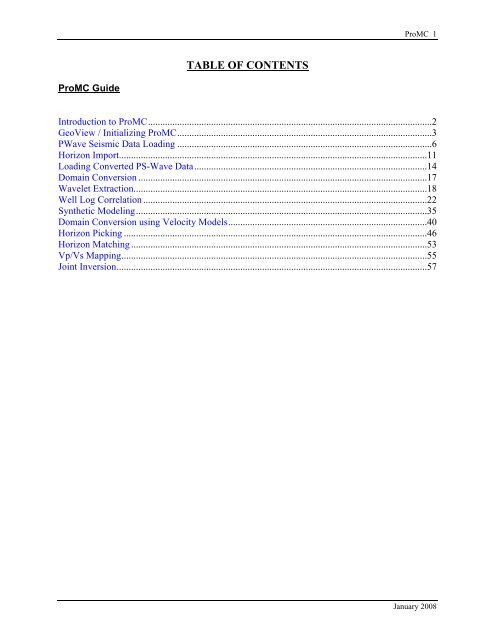 guide to promc - CGGVeritas