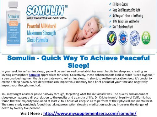 Somulin : Revolutionary Fast Acting All Natural Sleep