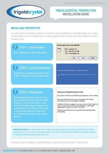 TrigoldcrysTal ProsPEcTor: insTallaTion gUidE