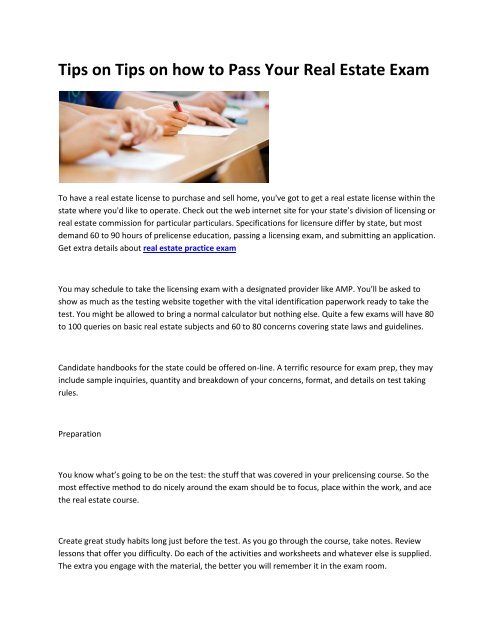 6 real estate exam prep