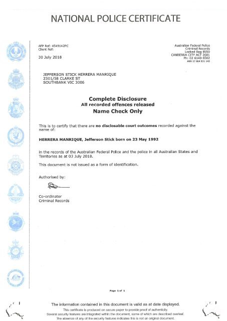 Police check Jefferson Herrera