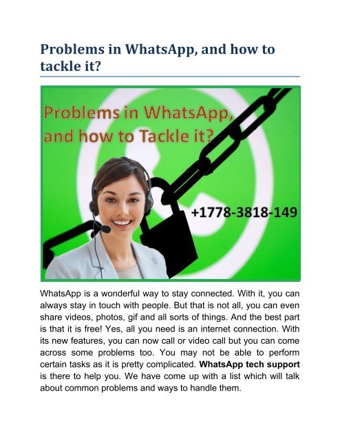 Problems in WhatsApp and How to Tackle Them (2)
