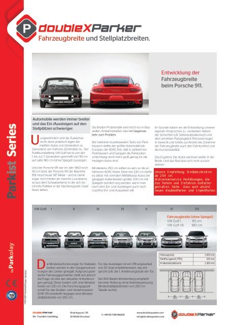 Planung Doppelparker Duplexparker_Fahrzeugbreite und Stellplatzbreite ...