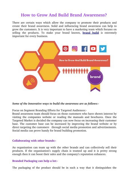 How to Grow And Build Brand Awareness?