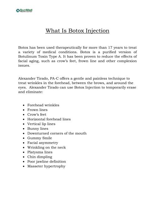 What is Botox Injections? and What Are it's Uses?