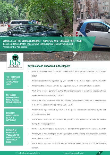 Global Electric Vehicles Market Report