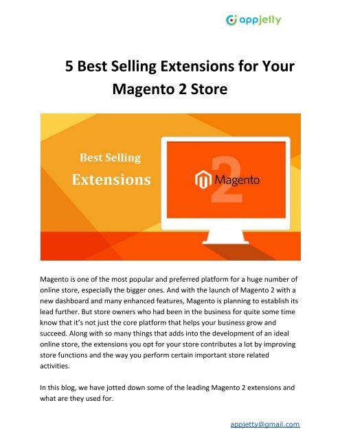 5 Best Selling Extensions for Your Magento 2 Store